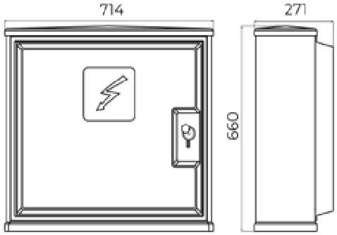 Cassetta contatori Dakota Enel 4P in polietilene, 658x640x235mm